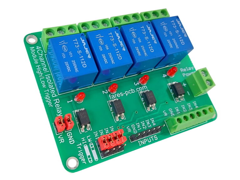 4-Channel High/Low Trigger Relay Module (12V) Opto-isolated RM412I ...