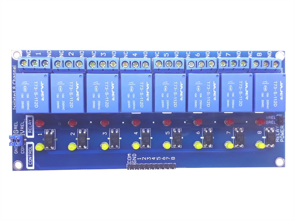 8 Channel Relay Module(12V) optoisolated RM812I – Fares PCB