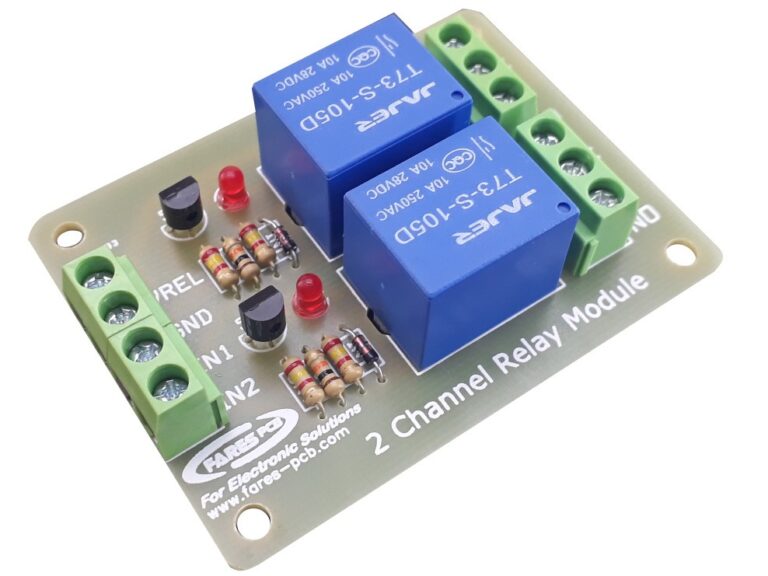 2-Channel Active High Relay Module (5V) RM205 – Fares PCB