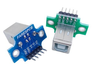 USB Type B Female to Pin Header (Vertical Type) – Fares PCB